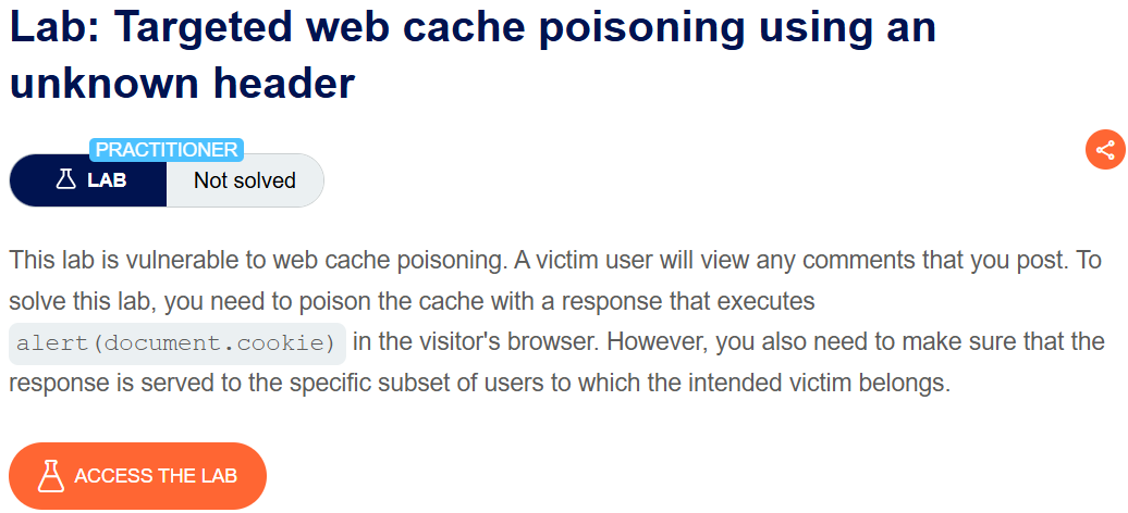 Targeted web cache poisoning using an unknown header writeup - cyberhub.es